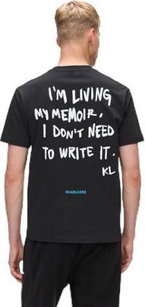 Karl Lagerfeld Jean Karl Lagerfeld pour Homme T-Shirt Karlism &Agrave; Manches Courtes Coupe Classique Noir, L