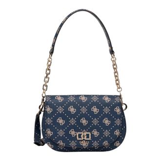 Guess Emelie Monogram Umh&auml;ngetasche mit &Uuml;berschlag - - Bags - Damen - Blau - ONE SIZE