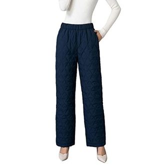 Generic 2026 Printemps Hiver 2022 Pantalon thermique ample et mince &agrave; jambe droite pour femme, NY1., XL