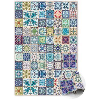 Tulup Tulup - Tapis Vinyl pvc Antid&eacute;rapant pour Chambre et Cuisine - Mod&egrave;le portugais - 80x120 cm