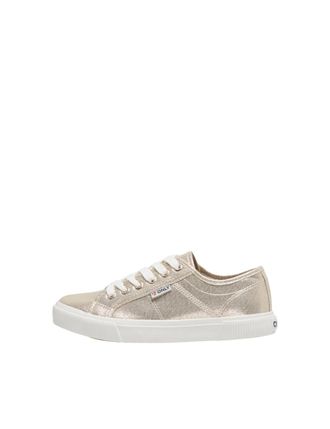 Only Damen Onlnicola Canvas Metallic Sneaker, Gold Colour, 38 EU