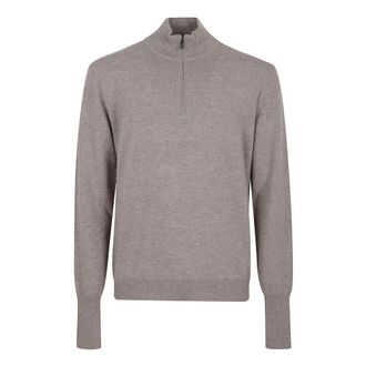 Ballantyne Kaschmir Half-Zip Pullover Sweater - - Knitwear - Herren - Beige - 3XL