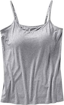 Minetom Femme Débardeur avec Soutien-Gorge Intégré Bretelles Rembourré Tank Tops sans Manches Yoga Sport Gilet Haut Shirt B Gris XL