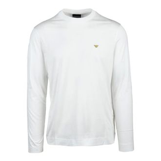 Emporio Armani Homme, Tops, Blanc, Taille: M T-shirt manches longues en m&eacute;lange de lyocell