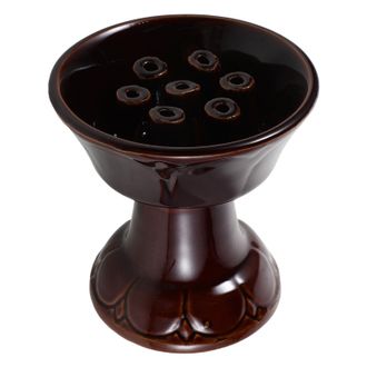 NUOBESTY Keramik Teelichthalter Tibetische Butterlampe 11cm mit Fu&szlig; Handgefertigte Buddhistische Altarlampe f&uuml;r Tempel und Meditation