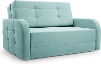 E-MEUBLES Schlafsessel Sofa Sessel Jugendsofa Schlafsofa 2-Sitzer G&auml;stebett mit Schlaffunktion und Bettkasten Kindersofa Porto 120 - Hellblau (bragi 80)