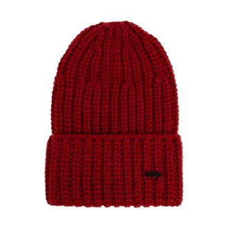 Dsquared2 Homme, Accessoires, Rouge, Taille: ONE Size Bonnet en laine avec &eacute;cusson
