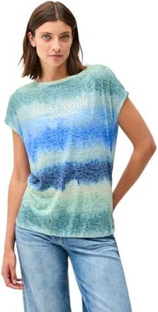 Cecil B323069 T-Shirt Effet d&eacute;vor&eacute;, Bleu Aster, XL Femmes