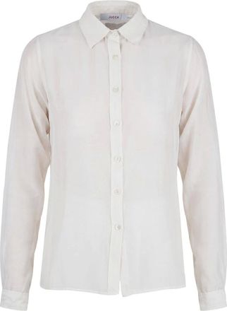 Jucca Femme, Blouses et Chemises, Blanc, Taille: 38 FR Camicia semi-trasparente in mussola