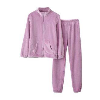 Generic V&ecirc;tements de sport pour femme - Ensemble mignon en velours - 2 costumes &agrave; capuche - Sweatshirt et pantalon de surv&ecirc;tement - V&ecirc;tements de nuit solides 