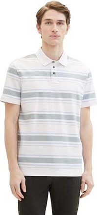Tom Tailor 1040917 Polo, 35043-white Multi Stripe, S Homme