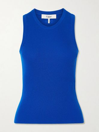 Chlo&eacute; Tanktop Aus Gerippter Wolle - Blau