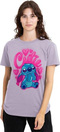 Disney Damen Lilo and Stitch Airbrush Cutie Womens Classic, Soft Lavendar T-Shirt, Weicher Lavendel, XXL