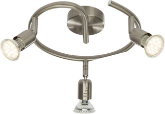 Lightbox Basic Spotspirale in Eisen - 10 cm Höhe, Ø 24 cm - funktionale Deckenstrahler mit schwenkbaren Köpfen - für Wohnzimmer - inkl. LEDs - 3 x GU10, max.W-