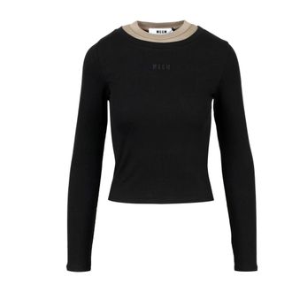Msgm Langarm-T-Shirt - - Tops - Damen - Schwarzk - L