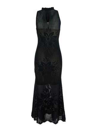 Twinset Womens Long Dress Black Viscose Blend