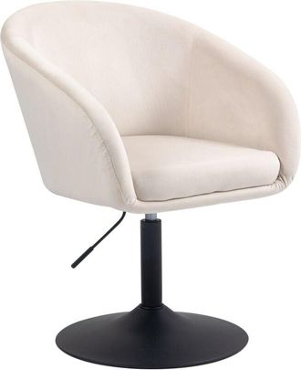 SVITA JAMAIKA Loungesessel Cocktailsessel Tellerfuß mit Armlehnen Samt Creme