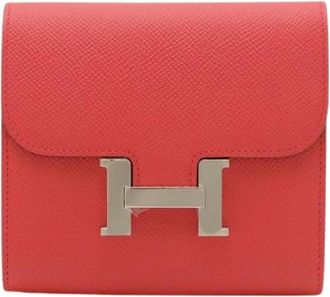 Herm&egrave;s Portefeuille Vintage Pre-owned - Femme - Pre-owned - Rouge - Taille: ONE Size