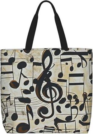 Generic Imprimer Des Notes De Musique Sac Courses R&eacute;utilisable Sacs Grand Sac Fourre Tout Pour Gym Voyage Quotidienne