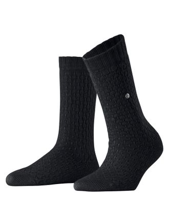 Burlington Damen Socken Orkney W So Baumwolle Wolle einfarbig 1 Paar, Blau Dark Navy 6375, 36-41