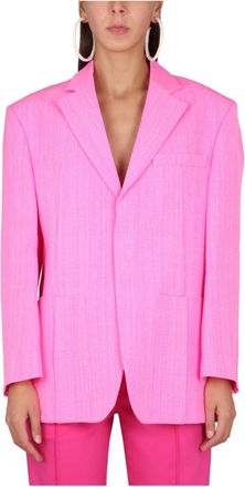Jacquemus Femme, Vestes, Rose, Taille: 38 FR Veste crois&eacute;e