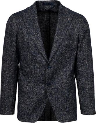 Tagliatore Homme, Vestes, Bleu, Taille: XL Herringbone Blazer