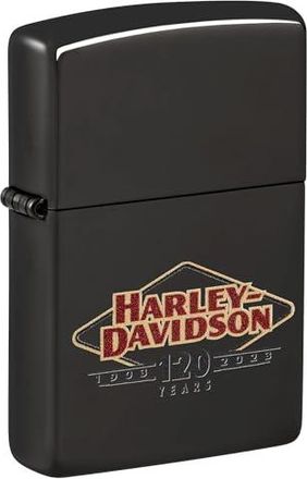 Zippo Sturmfeuerzeug - Harley-Davidson, High Polish Black, Color Image - Nachfüllbar - Wiederverwendbar - Windfestes Design - Geschenkbox - Made in USA