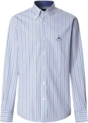 Fa&ccedil;onnable Chemise &agrave; rayures col am&eacute;ricain en coton