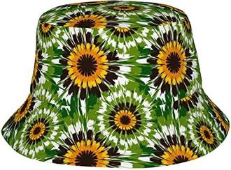 Generic Anti-UV Chapeau Bob Tournesol tie-Dye Chapeaux de Visière Imprimé Extérieur Casquette pour Femmes Randonnée Camping