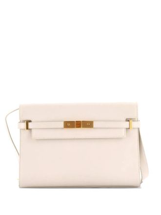 Saint Laurent sac port&eacute; &eacute;paule Manhattan en cuir m&eacute;dium - Blanc