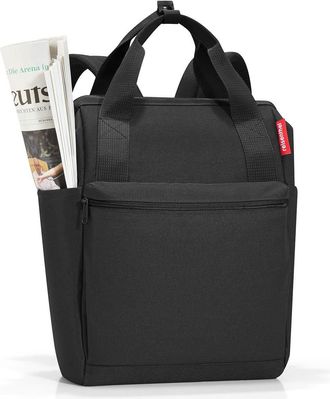 Reisenthel allrounder R in Schwarz - Rucksack und Tragetasche in einem - Mit Stecklasche für Reisetrolleys