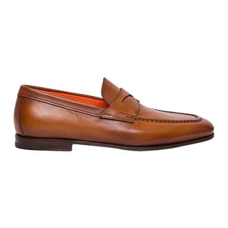 Santoni Homme, Chaussures, Brun, Taille: 41 1/2 EU Mocassins en cuir