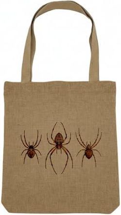 Fabulous Sac Shopping Tote Bag Aspect Lin - Araign&eacute;es Am&eacute;ricaines Biologie Illustration Ancienne - Sac de Courses Toile Epaisse 360g Beige Naturel Cabas Port&eacute; 