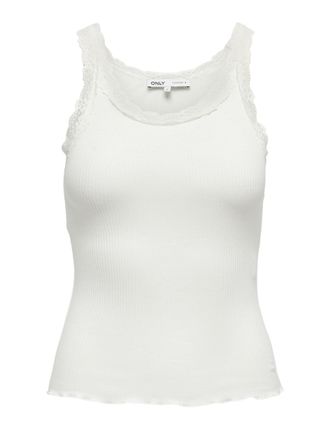 Only Damen Onlsharai Lace Tank Top JRS, Cloud Dancer, S