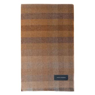 Piquadro &Eacute;charpe en laine m&eacute;rinos &agrave; carreaux d&eacute;lav&eacute;s - Homme - Accessoires - Brun - Taille: ONE Size
