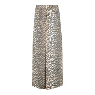 Ganni Denim Leopardenmuster Maxi Rock - - Skirts - Damen - Mehrfarbig - S