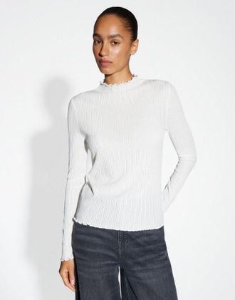 OPUS Longsleeve SIVI Slim mit Rippstruktur