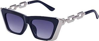 Generic Lunettes de soleil oeil de chat pour femme avec chaîne en métal, c2, Taille unique