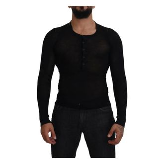 Dolce & Gabbana Luxuri&ouml;ser Schwarzer Kaschmirpullover - - Knitwear - Herren - Schwarzk - XS