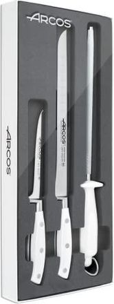 Arcos Set Couteaux D&eacute;sosseur et Jambon - Acier Inoxydable Forg&eacute; NITRUM, Coupe Professionnelle Durable, Manche Ergonomique, Rivets Solides, S&eacute;rie Riviera Bla