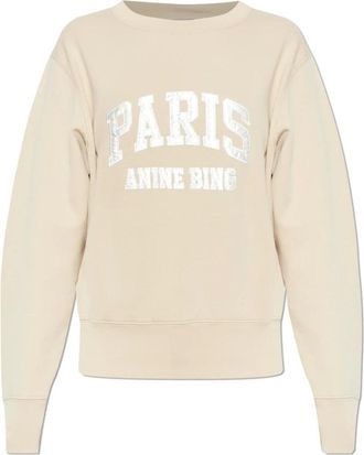 Anine Bing Femme, Sweatshirts et sweats &agrave; capuche, Beige, Taille: 42 FR Harry Shrunken SweaT-shirt