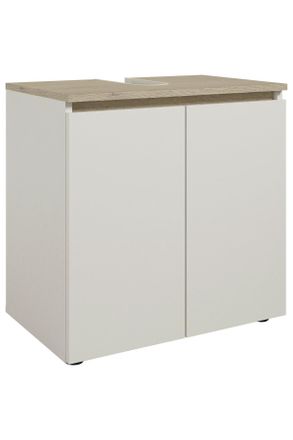 home24 Waschbeckenunterschrank, Eiche, Kaschmir, Holzwerkstoff, 1 F&auml;cher, 60x60x38 cm, stehend, Badezimmer, Badezimmerschr&auml;nke, Waschbeckenunterschr&auml;nke