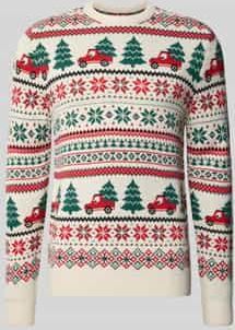 Montego Regular Fit Strickpullover mit Motiv-Stitching