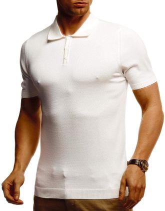 LEIF NELSON Herren Polo Shirts Sommer T-Shirt Poloshirt Slim Fit aus Feinstrick Cooles Basic Männer Polo-Shirt Jungen Kurzarmshirt Sweater kurzarm LN7400 Ecru X-L