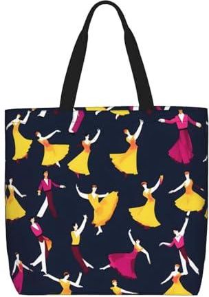 Generic Petit Motif De Danse De Salon Sac Courses R&eacute;utilisable Sacs De Courses Grand Sac A Main Femmes Pour Voyage Gym Quotidienne