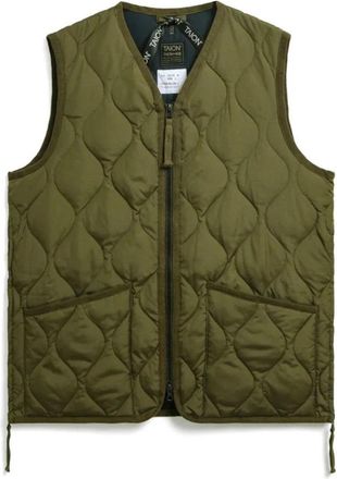 TAION Military-Style V-Neck-Weste mit Rei&szlig;verschluss - - Jackets - Herren - Gr&uuml;n - L