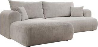 Selsey Ecksofa Links mit Schlaffunktion und Bettkasten 142x210 cm Taupe Bonellfederkern, Abnehmbare Kissen Modular 4er Couch Schlafsofa Kleines Sofa für Wohn