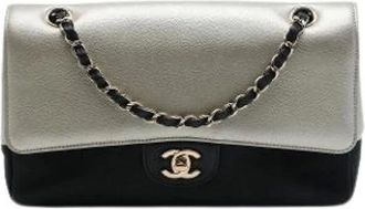 Chanel Sac bandouli&egrave;re vintage Chanel &agrave; double rabat Pre-owned - Femme - Pre-owned - Gris - Taille: ONE Size