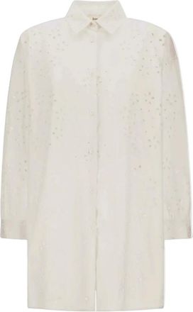 Herno Femme, Robes, Blanc, Taille: 40 FR Broderie Shirt