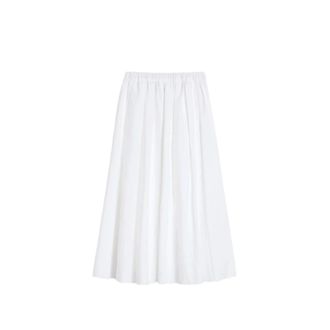Max Mara Femme, Jupes, Blanc, Taille: 38 FR Jupe Trap&egrave;ze en Coton et Lin